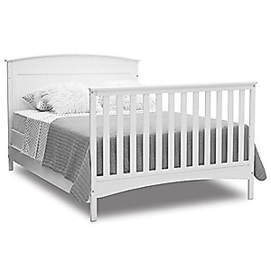 Delta Children Archer Solid Panel 4-in-1 Convertible Baby Crib - Greenguard Gold Certified, Bianca White