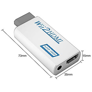 Rybozen Wii to HDMI Converter, Wii HDMI Adapter 1080P, Output Video Audio HDMI Converter with 3.5mm Audio Jack&HDMI Output Supports All Wii Display Modes 720P NTSC Compatible with Wii, Wii U, HDTV