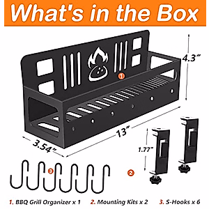 Black Griddle Caddy BBQ Caddy Designed for Blackstone Griddle Space-saving Grill Accessories Tool Free Holder Griddle Accessories for Outdoor Grill Metal