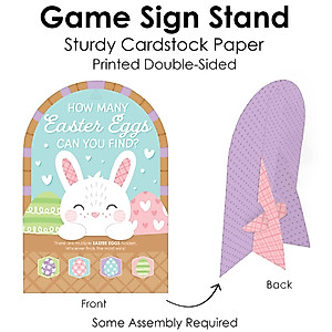 Big Dot of Happiness Spring Easter Bunny - Happy Easter Party Scavenger Hunt - 1 Stand and 48 Game Pieces - Hide and Find Game
