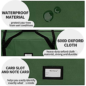 AerWo Christmas Tree Storage Bag Extra Large Christmas Storage Containers, Fits Up to 7.5 Ft Artificial Trees Heavy Duty 600D Oxford Xmas Holiday Tree Bag with Durable Handles & Dual Zipper 50in x 15in x 20in