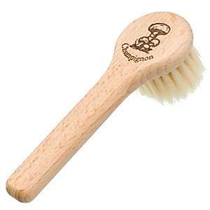Redecker Mushroom Brush Set, Oiled Beechwood Handles, Natural Pig and Horsehair Bristles, Gently and Thoroughly Clean Mushrooms Without Water, Made in Germany