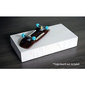 Teak Tuning Monument Series Concrete Fingerboard Obstacle, Big Slab Manual Pad - 5.5" Wide, 3" Long, 1" Tall - Ultra Premium, Super Durable Polymer Modified Concrete - Sterling Gray Colorway