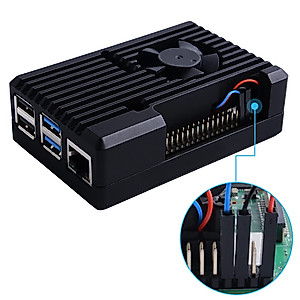 GeeekPi Armor Case with PWM Fan for Raspberry Pi 4, Pi 4 Passive Aluminum Alloy Case with PWM Cooling Fan for Raspberry Pi 4 Model B/Pi 4B/Pi 4 (3510 PWM Fan)