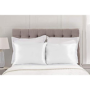 ShopBedding Satin Pillowcase for Hair and Skin Silk Pillowcases - 2 Pack, Luxury Satin Pillowcases with Zipper Closure, Satin Pillow Case Cover, Standard Satin Silk Pillowcase for Hair & Skin, White
