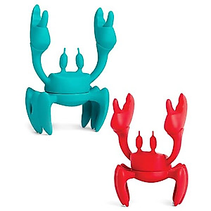 OTOTO Pack of 2 - Aqua the Crab Spoon Rest + Red the Crab Utensil Holder