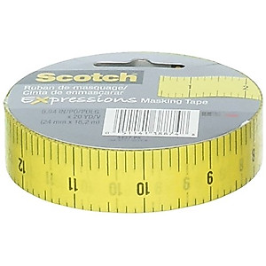 Scotch Brand MASKING TAPE MEASURE .94X20YD, 0.94 in x 20 yds, Multicolor