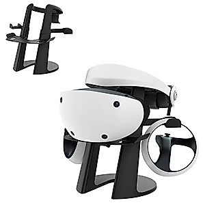 AMVR VR Stand for Quest 2, VR Headset and Touch Controllers Display Holder for Quest 2, PSVR 2, Quest, Rift, Rift S or Valve Index (Black, Just VR Stand)