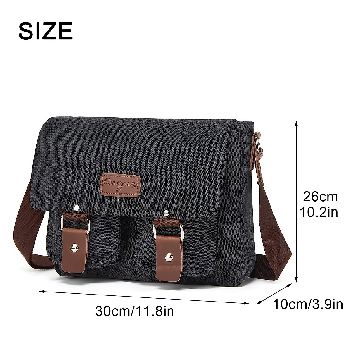 Rexmore Messenger Bag for Men, Canvas Satchel Shoulder Bag Vintage Crossbody 13.3Inch Laptop Bag