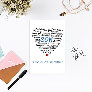 Unique Son birthday Card from Mom and Dad, Joke Birthday Card for Son Adult, Praise Son Birthday Card from Parents, Hilarious Son Birthday Gift with Envelope