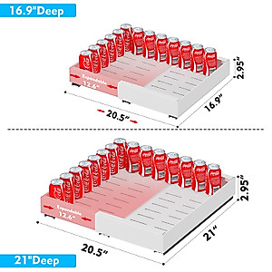 YFXCVSL Pull Out Cabinet Organizer,1 Pack Expandable(12.6''-20.5'') Pull Out Drawers for Cabinets, Slide Out Cabinet Organizers with Adhesive Nano Film for Kitchen Cabinet Organization (White)