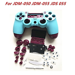 Replacement Full Housing Case Shell with Buttons Kit for Game Controller Replacement Set for PS4 Pro JDS 055 JDM-050 JDM-055 Repair Cover (Berry Blue)