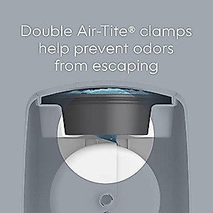 Diaper Genie Complete Pail with Built-In Odor Controlling Antimicrobial, Includes Pail and 1 Refill, Gray Pail, 2 Piece Set (Pack of 1)