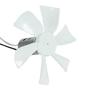 BLACKHORSE-RACING White 6 inch RV Fan 12V D - Shaft Replacement Camper Fan Blade Bathroom Fan Home Bathroom Mobile Home RV Motor