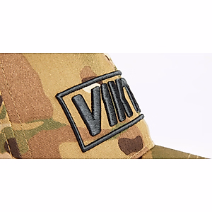 VIKTOS Men's Tiltup Tactical Hat - Adjustable Casual Pre-Curved Mid-Profile Baseball Cap with 3D Embroidered Logo, Multicam, Small-Medium