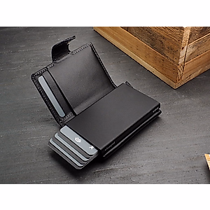pularys Mini Wallet LONDON - Credit Card Holder Made of Italian Leather - RFID blocking - Up to 9 Card Slots - Coin Pocket - For Men and Women - Classic Design