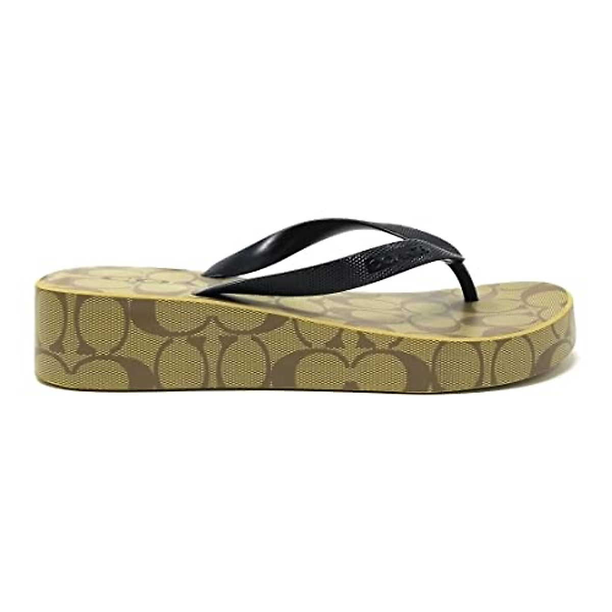 Coach Womens Lynn Flip Flops (Khaki - Black, us_footwear_size_system, adult, women, numeric, medium, numeric_9)