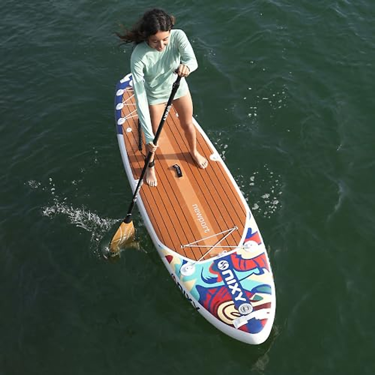 NIXY Newport G5 Inflatable Paddle Board | High-Performance, Durable, and Lightweight SUP for All Skill Levels with Welded Seams and 300 lbs. Capacity (Ibiza)
