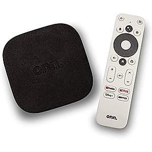 ONN Android TV 4K UHD Streaming Device with Voice Remote Control Google Assistant & High Speed HDMI Cable (100026240)