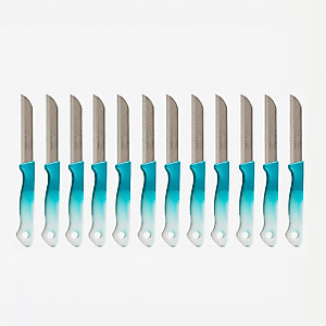 Solingen Paring Knife 12 pcs Fruit Knife Vegetable Knife Set Razor-Sharp Lightweight 3-inch Serrated Paring Knife Made in Germany (HOLE PATTERNED)