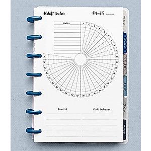 Habit Tracker Inserts for 9-Disc Planners (7 x 9.25 inches), Resolution Tracker, Habit Log, Monthly Habit Planner Refill, 12 Months Supply
