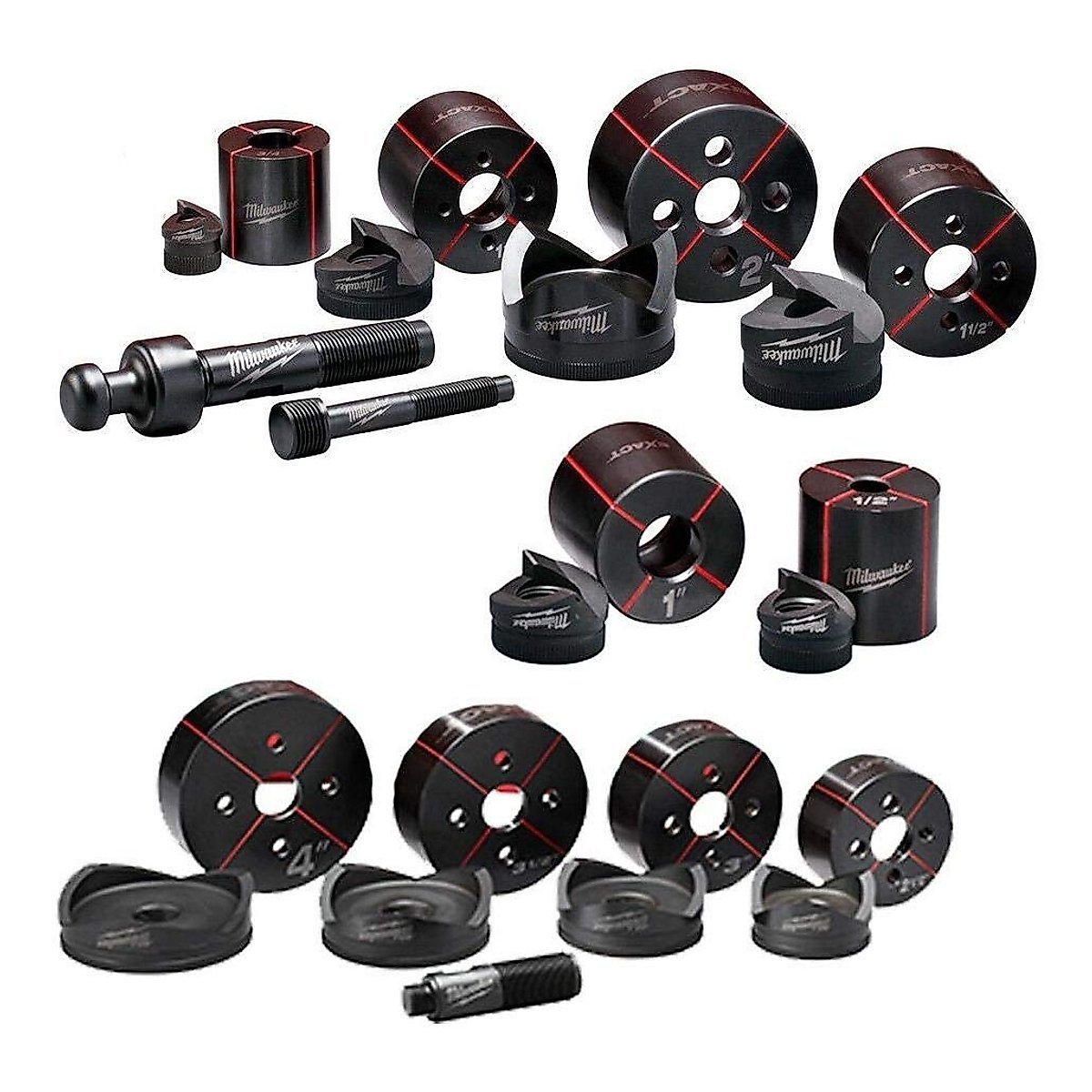 MilwaukeeTool M18 18-Volt Lithium-Ion 1/2 in. - 4 in. Force Logic High Capacity Cordless Knockout Tool Kit/W Die Set, 3.0Ah Batteries