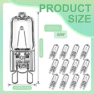 12 Pcs Mini Halogen Bulb Reptile Light G9 Uvb Bulbs Lamp Basking and Night Time Bulb Halogen Bulbs Beads Heat Lamp for Reptiles (50 Watts)
