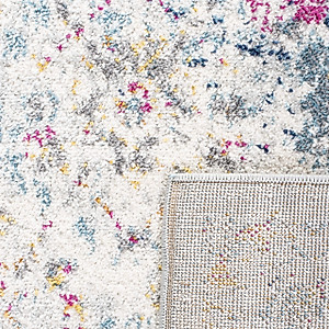 SAFAVIEH Madison Collection X-Large Area Rug - 11' x 15', Grey & Gold, Boho Chic Distressed Design, Non-Shedding & Easy Care, Ideal for High Traffic Areas in Living Room, Bedroom (MAD611F)