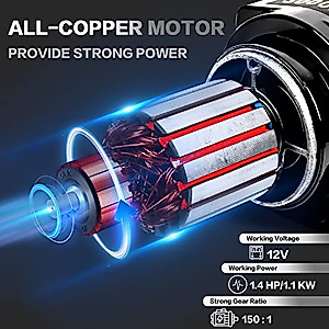 ATV Winch 3000LB, 12V DC Electric Winch with 50Ft Synthetic Rope, Wireless Remote Control, Roller Fairlead, Waterproof Winch Set for ATV UTV Towing Truck