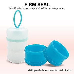 Baby Formula Dispenser Food Containers, Non-Spill Portable Baby Milk Powder Formula Container Baby Snack Storage Container, BPA Free （White DarkBlue）