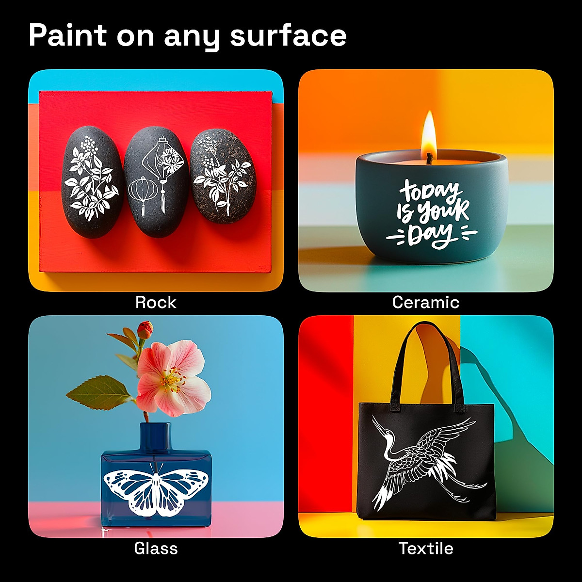 ARTISTRO 2 White Acrylic Paint Pens, Acrylic Paint Markers Dual Tip (Brush + Fine 1 mm), Acrylic Markers for Fabric, Canvas, Rock, Glass, Wood, Paper, DYI, Paint Markers for Kids and Adults