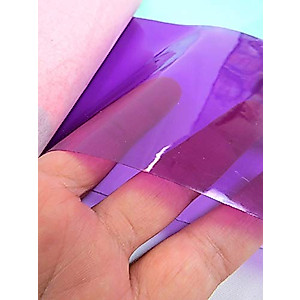 Tinted Plastic Vinyl Fabric - 12 Gauge - Sold by The Yard DIY Table Covers Machinery Tent Windows Waterproof Covering Lining (Purple)