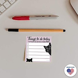 Mini Cat Funny to Do List Sticky Notes | Things to Do Today So My Can Can Live a Better Life | Cat Lover Gift | 3x3" inches, 3-Pack by DAILY RITMO