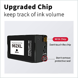LEMERO Remanufactured 962XL Black Ink Cartridges Replacement for HP 962XL 962 for OfficeJet Pro 9010 9018 9015 9020 9025 (2 Pack 962XL Black)