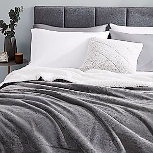 EHEYCIGA Sherpa Blanket Twin Size - Fuzzy Sherpa Fleece Blanket Twin Size Super Soft Plush Blanket, Thick Winter Blanket, Grey, 60x80 Inches