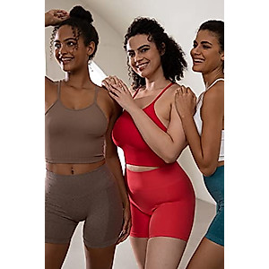 Sunzel Free to Be Tank, Crop Ribbed Tank Tops Seamless Racerback Camisoles No pad Camis Cropped Workout Gym Yoga 3Pcs