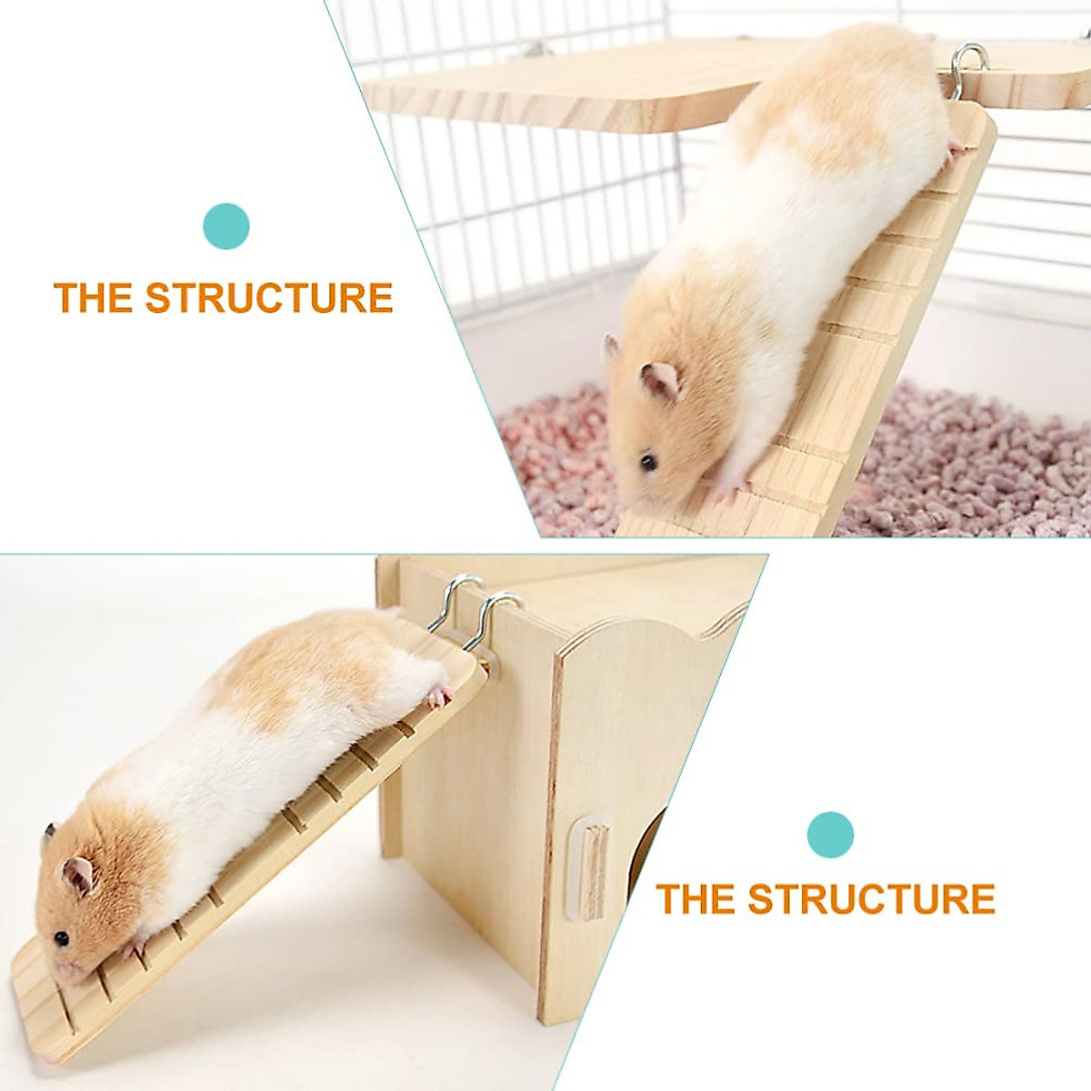 Mipcase 2pcs Hamster Platform Pet Cage Ladder Toy Ladder Toy Hamster Climbing Ladder Hamster Toy Hamster Supplies Small Pets Training Ladder Interesting Chinchilla Ladder