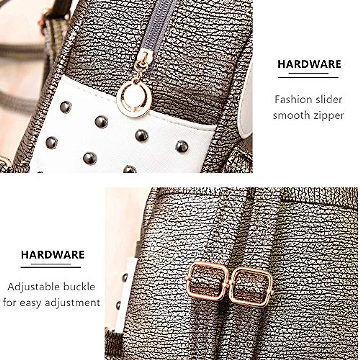 BAG WIZARD Fashion Cute PU Rivet Mini Casual Style Panda Backpack for Girls