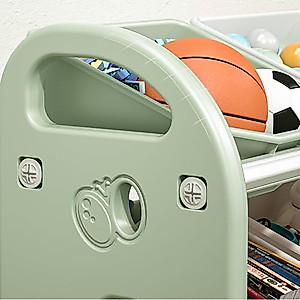 GONICVIN Toy Storage Cabinet Unit, Plastic Storage Rack with 6 Bins, Multi-Functional Storage Organizer for Playroom, Livingroom, Bedroom (Green)