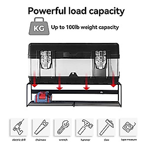 Aceart Power Tool Organizer with 4 Hook Heavy Duty, Separate Electric Drill Storage Rack Heavy Duty Metal Hardware Tool Shelf for Garage Wall, Handheld Tools