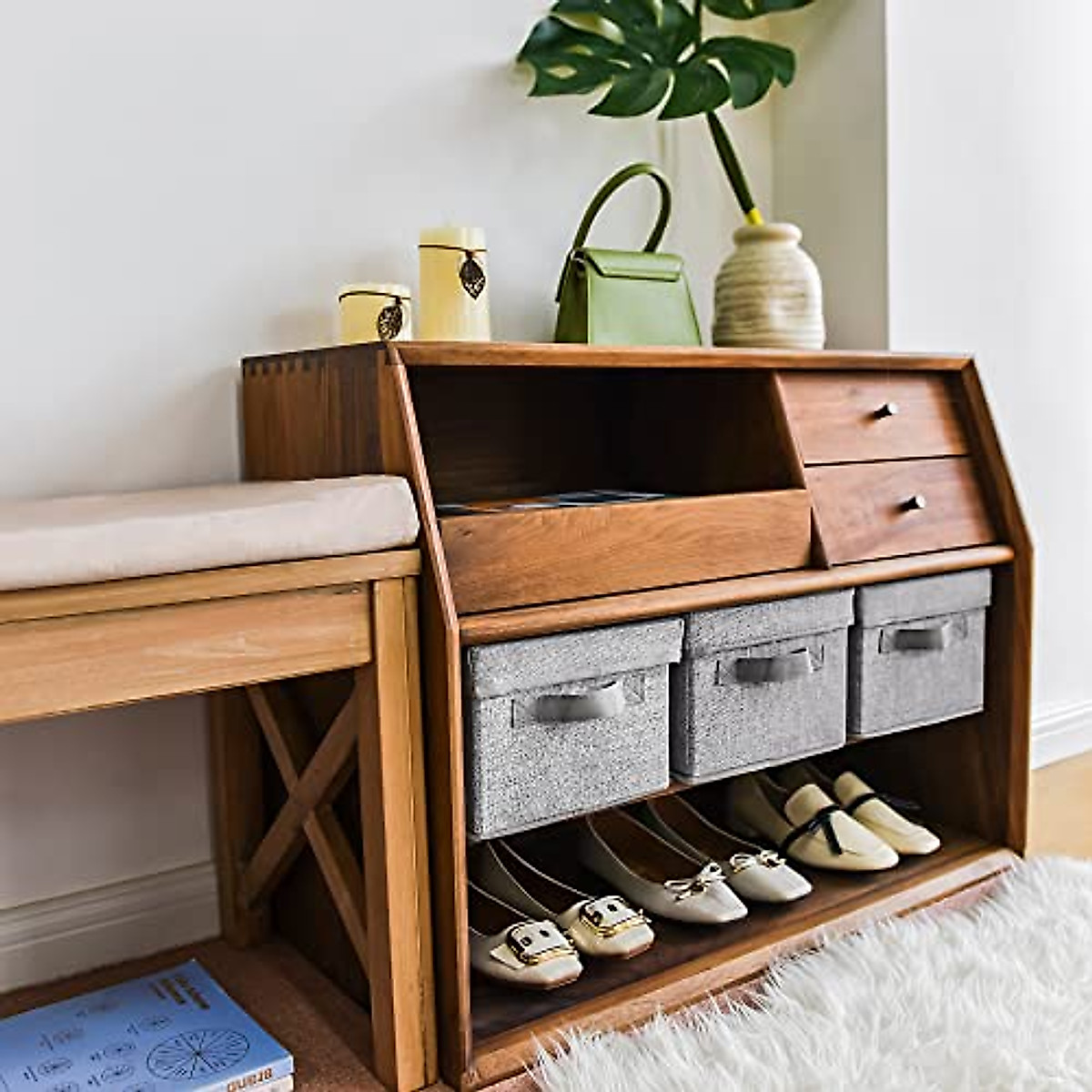 GRANNY SAYS Bundle of 3-Pack Rectangle Storage Bins & 1-Pack Extra Large Rectangle Storage Bin