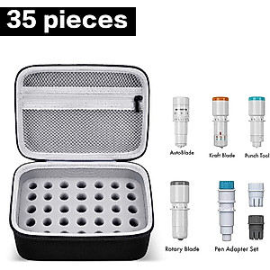 Case Compatible with Silhouette for Cameo 4 3 2 1 Blade Tools and Auto Blades, 35+pcs Tool Organizer Holder for Rotary Blade Kraft Blade AutoBlade Pen Holder Punch Blade Tool Adapter Set (Box Only)