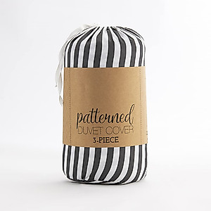 Simply Soft Ultra Soft Patterned 3 Piece Duvet Cover Set, King, Ribbon Gray (SS-DUV-Ribb-King-GR)