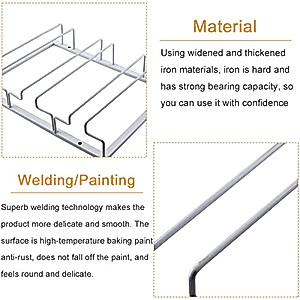 Enenes Wine Glass Holder 1PACK Wine Glasses Rack 3 Rows Iron Wine Glasses Hanger Stemware Rack Under Cabinet Wine Glasses Hanger Storage Hanger for Cabinet Kitchen Bar (White)