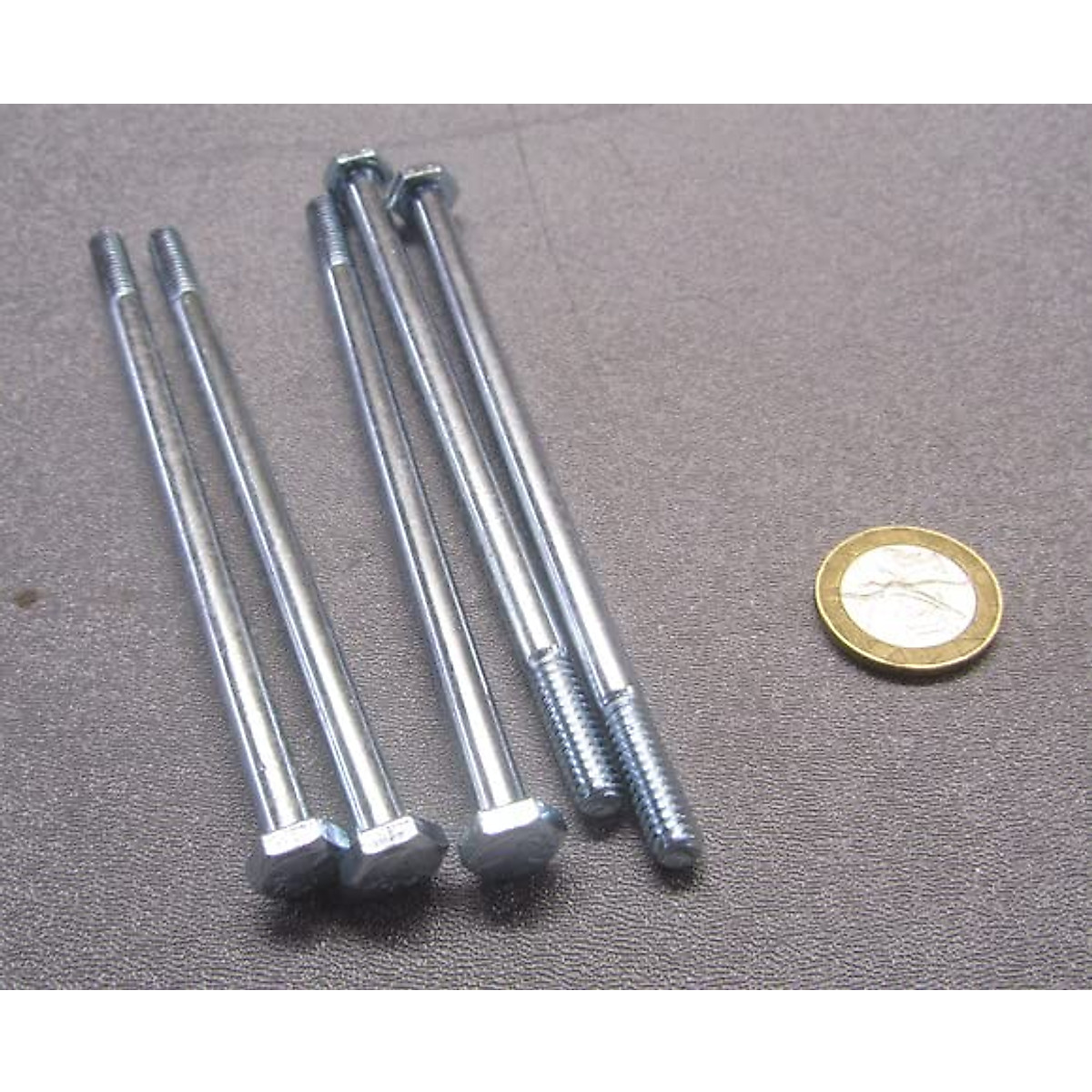 Grade 5 Zinc Steel Hex Bolts RH PT 1/4"-20 x 5.00" Length 50 pcs