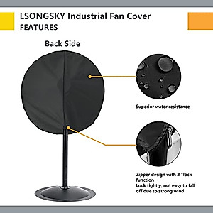 LSongSKY Industrial Fan Cover 2 Pack,Suitable for 30 Inch Wall Mount Fan,Industrial Pedestal Fan in the Warehouse,Shop, Garage,and Workspace,Waterproof & Dustproof 600D Oxford,Black