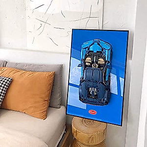iLuane Display Wallboard for Lego McLaren Formula 1 Race Car 42141 Bundle with Lego 42083 Bugatti Chiron, Collectibles Display Wallboard for Building Blocks (Only Display Wallboard)