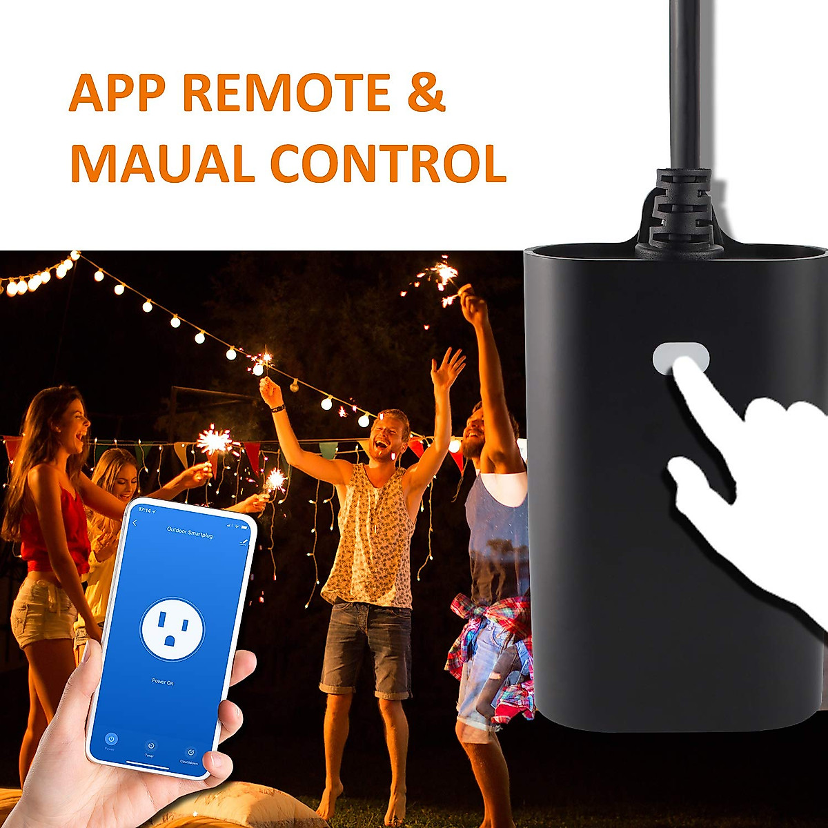 Outdoor Z-Wave Plus On/Off Light and Appliance Plug, Two On/Off Smart Outlet, Zwave Hub Required, Works with SmartThings, Wink, Alexa (ZW97)