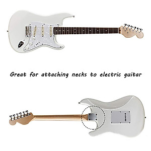 3 Pack Different Colors Electric Guitar Neck Plate with Crews, SourceTon Guitar Neck Plate (Silver, Black, Gun Black) for Replacement Electric Guitar Part