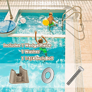 Pool Ladder Anchor PW-4C 4" Wedge Hanover Style Anchors Bronze with Bolt - Fits 4" Rail Anchors - Pool Rail Anchor 2 Pack